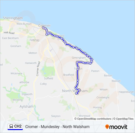 ch2 Route: Schedules, Stops & Maps - Cromer (Updated)