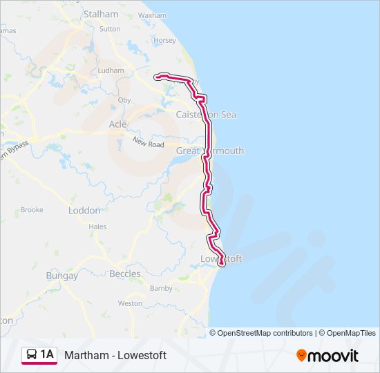 1a Route: Schedules, Stops & Maps - Lowestoft (Updated)