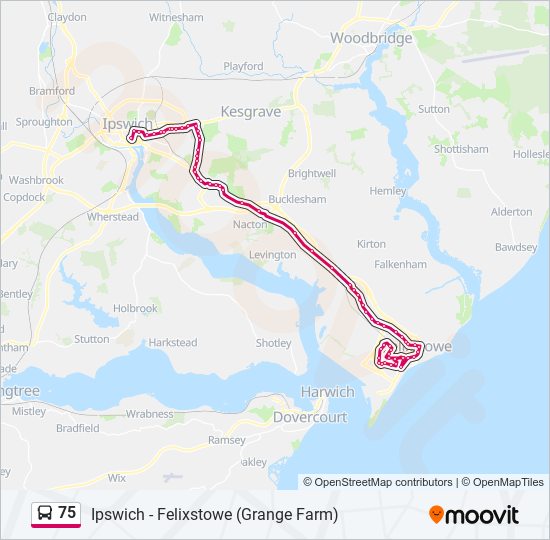 75 Route: Schedules, Stops & Maps - Felixstowe (Updated)
