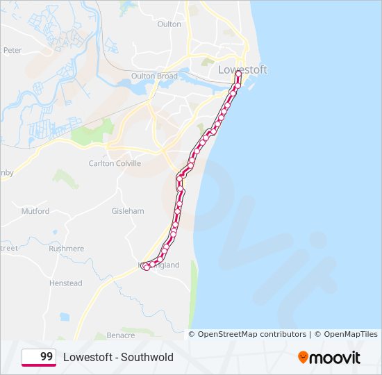 99 Route: Schedules, Stops & Maps - Kessingland (Updated)
