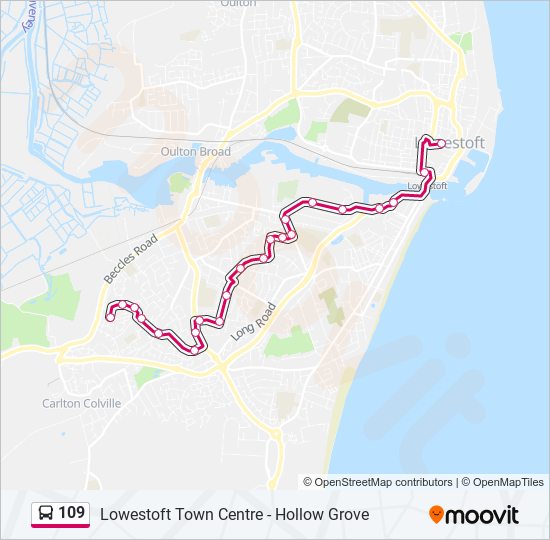 109 Route: Schedules, Stops & Maps - Lowestoft (Updated)