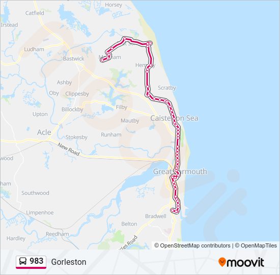 983 Route: Schedules, Stops & Maps - Gorleston (Updated)