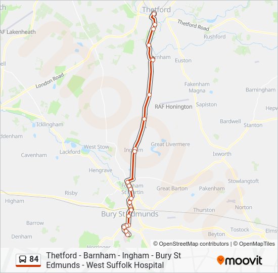 84 Route: Schedules, Stops & Maps - Bury St Edmunds (Updated)