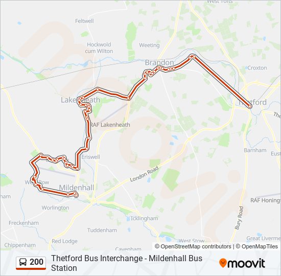 200 Route: Schedules, Stops & Maps - Mildenhall (Updated)