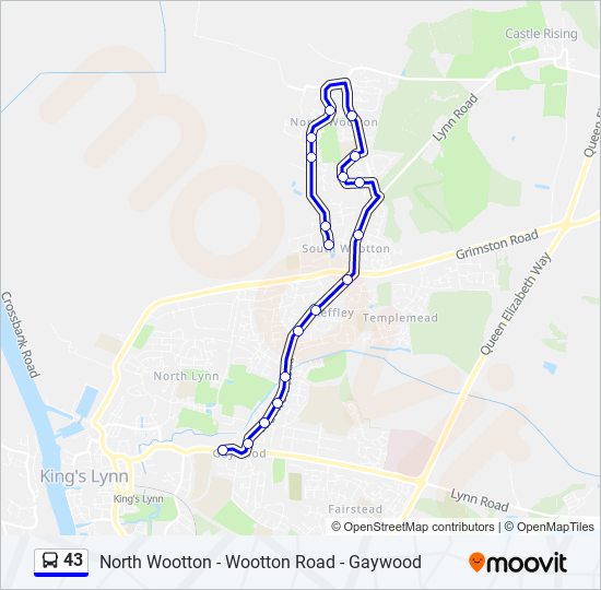 43 Route: Schedules, Stops & Maps - Gaywood (Updated)