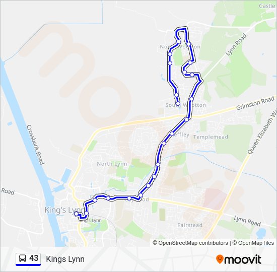 43 Route: Schedules, Stops & Maps - Kings Lynn (Updated)