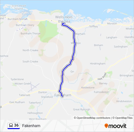 36 Route: Schedules, Stops & Maps - Fakenham (Updated)