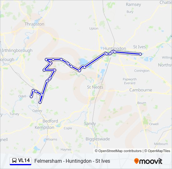 vl14 Route: Schedules, Stops & Maps - Felmersham (Updated)