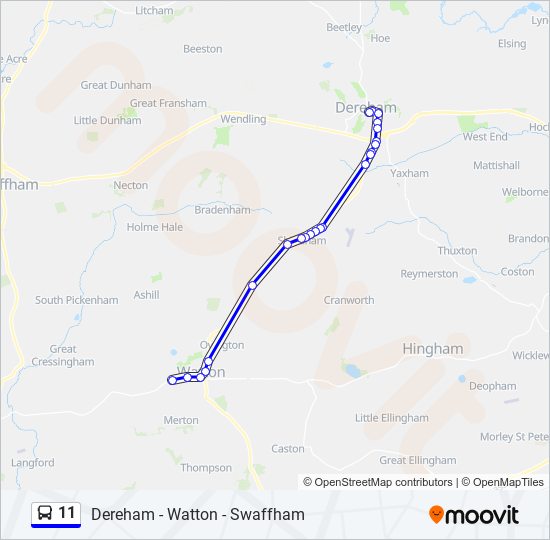 11 Route: Schedules, Stops & Maps - Watton (Updated)