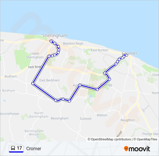 17 Route: Schedules, Stops & Maps - Cromer (Updated)