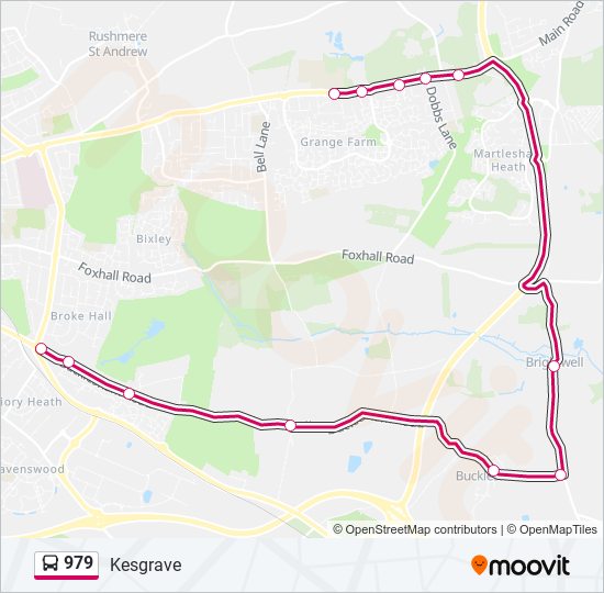 979 Route: Schedules, Stops & Maps - Kesgrave (Updated)