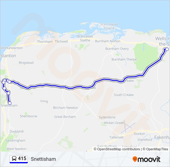 415 Route: Schedules, Stops & Maps - Snettisham (Updated)