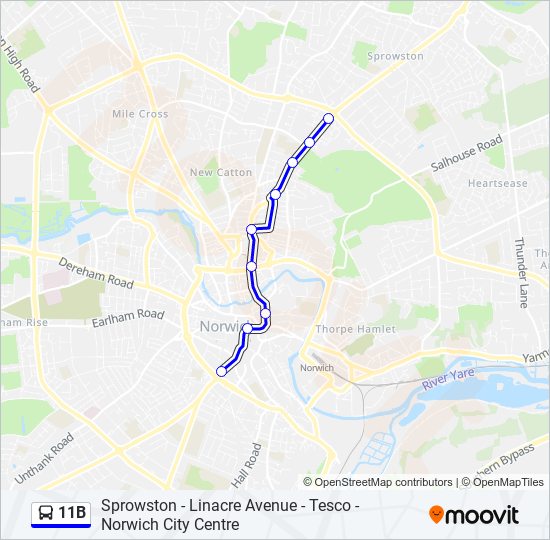 11b Route: Schedules, Stops & Maps - Norwich (Updated)