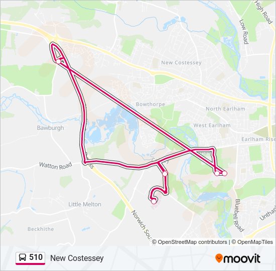 510 Route: Schedules, Stops & Maps - New Costessey (Updated)