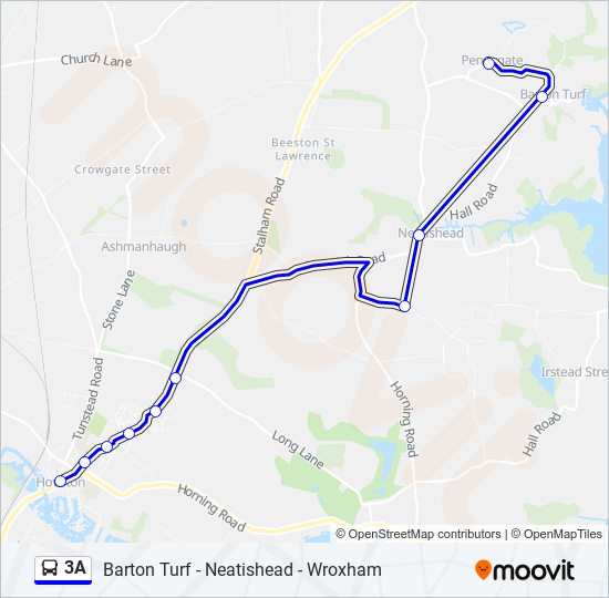3a Route: Schedules, Stops & Maps - Barton Turf (Updated)