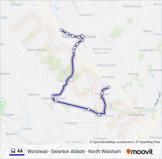 4a Route: Schedules, Stops & Maps - North Walsham (Updated)