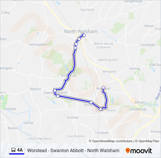 4a Route: Schedules, Stops & Maps - Worstead (Updated)