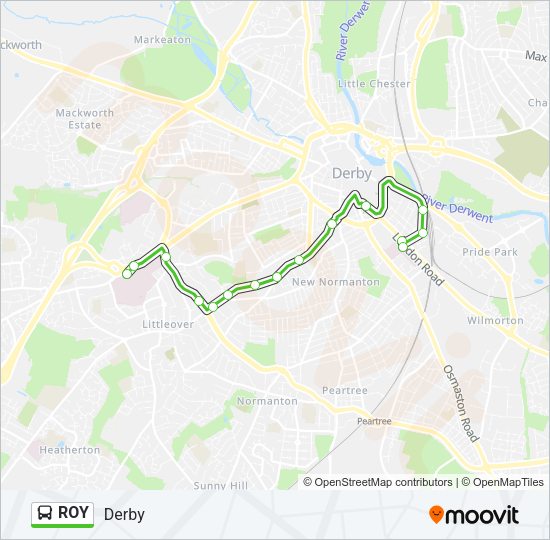 ROY Route: Schedules, Stops & Maps - Derby (Updated)