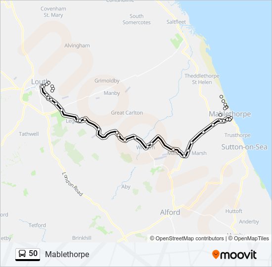 50 Route: Schedules, Stops & Maps - Mablethorpe (Updated)