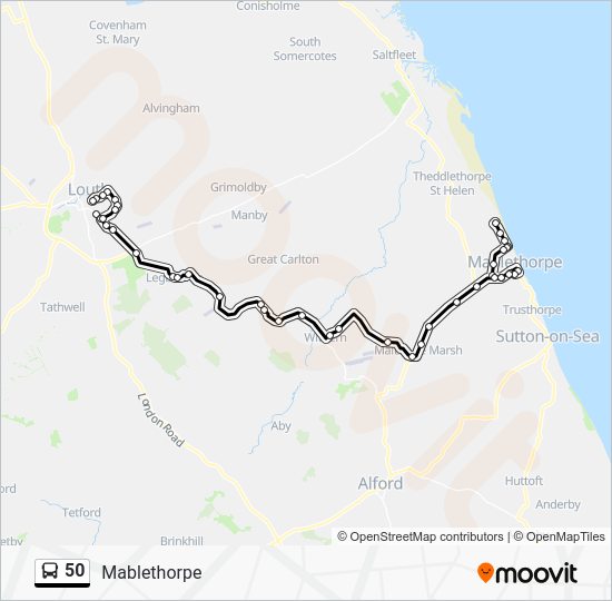 50 Route: Schedules, Stops & Maps - Mablethorpe (Updated)