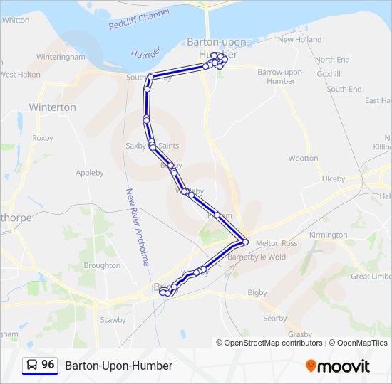 96 Route: Schedules, Stops & Maps - Barton-Upon-Humber (Updated)