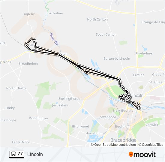 77 Route: Schedules, Stops & Maps - Lincoln (Updated)
