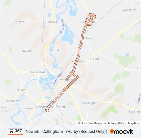367 Route: Schedules, Stops & Maps - Collingham (Updated)