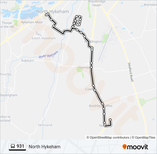 931 Route: Schedules, Stops & Maps - North Hykeham (Updated)
