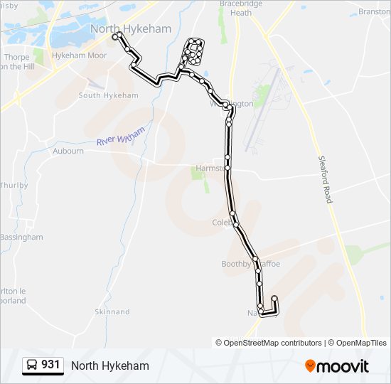 931 Route: Schedules, Stops & Maps - North Hykeham (Updated)