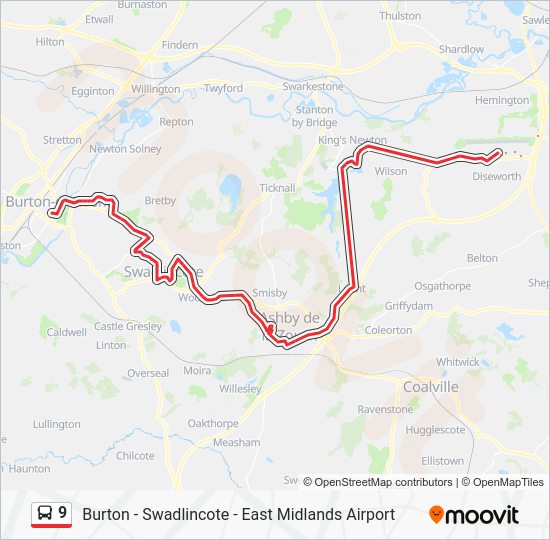 9 Route: Schedules, Stops & Maps - Burton upon Trent (Updated)