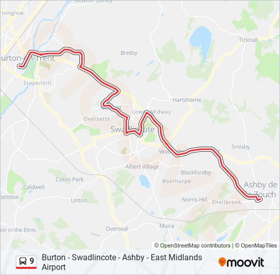 9 Route: Schedules, Stops & Maps - Burton upon Trent (Updated)