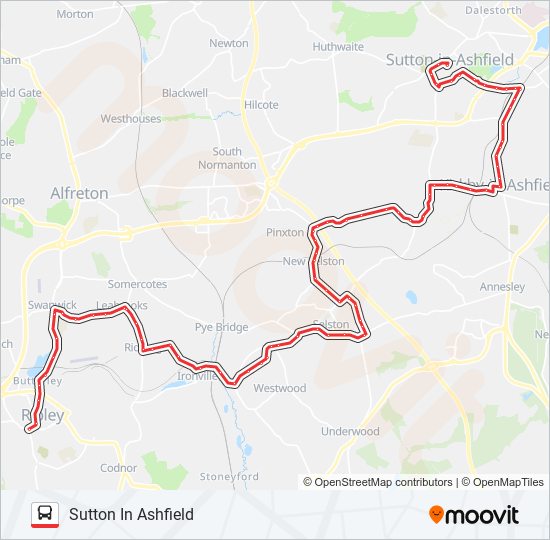 90 Route: Schedules, Stops & Maps - Sutton In Ashfield (Updated)