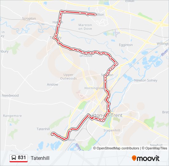831 Route: Schedules, Stops & Maps - Tatenhill (Updated)