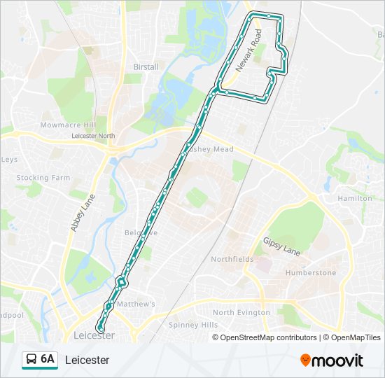 6a Route: Schedules, Stops & Maps - Leicester (Updated)