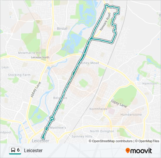 6 Route: Schedules, Stops & Maps - Leicester (Updated)