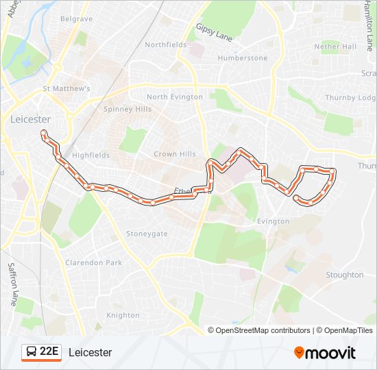 22e Route: Schedules, Stops & Maps - Leicester (Updated)