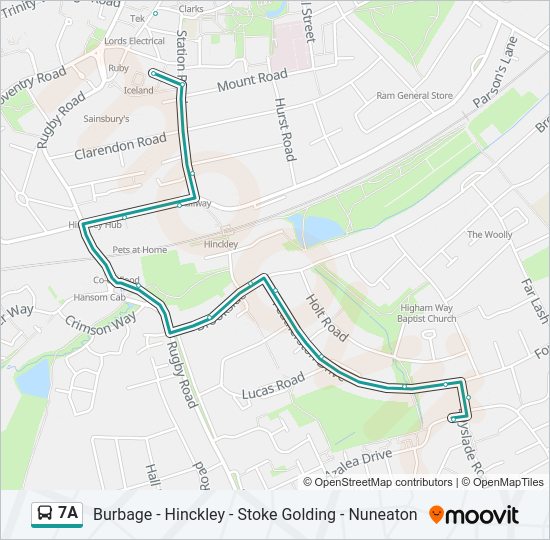 7A Route: Schedules, Stops & Maps - Burbage (Updated)