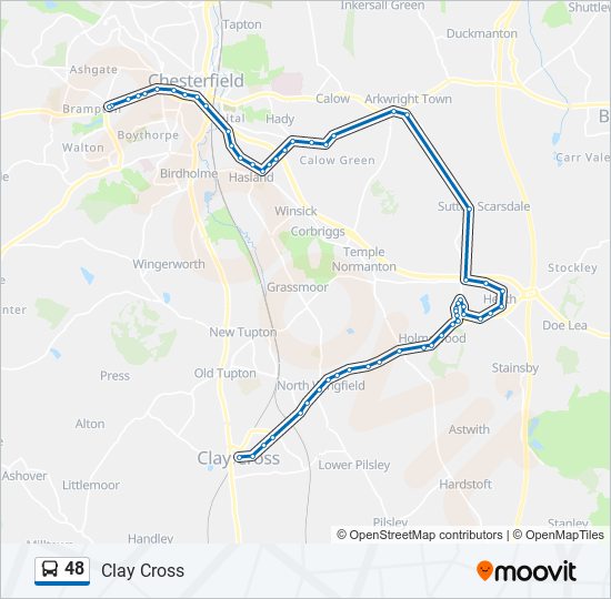 48 Route: Schedules, Stops & Maps - Clay Cross (Updated)