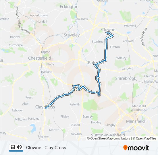 49 Route: Schedules, Stops & Maps - Clowne (Updated)