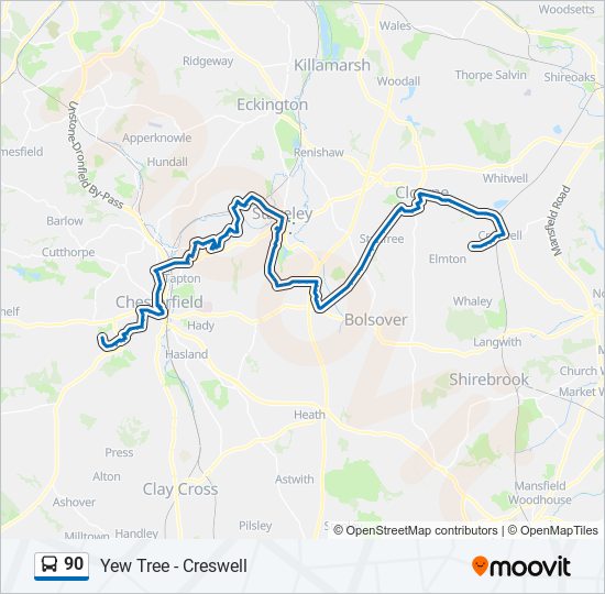 90 Route: Schedules, Stops & Maps - Creswell (Updated)