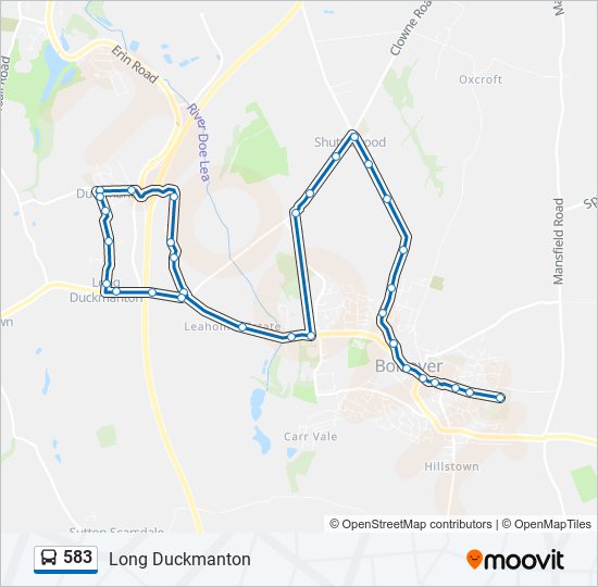 583 Route: Schedules, Stops & Maps - Long Duckmanton (Updated)