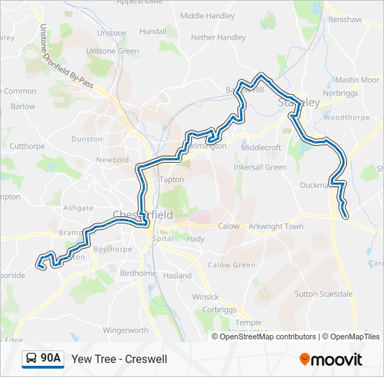 90A Route: Schedules, Stops & Maps - Markham Vale (Updated)