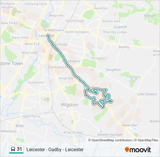 31 Route: Schedules, Stops & Maps - Leicester (Updated)