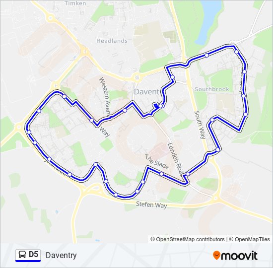 d5 Route: Schedules, Stops & Maps - Daventry (Updated)