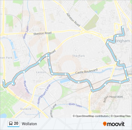 20 Route: Schedules, Stops & Maps - Wollaton (Updated)