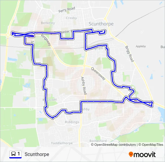 1 Route: Schedules, Stops & Maps - Scunthorpe (Updated)