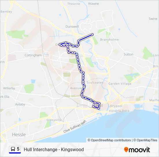 5 Route: Schedules, Stops & Maps - Hull (Updated)