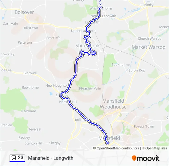 23 Route: Schedules, Stops & Maps - Whaley Thorns (Updated)