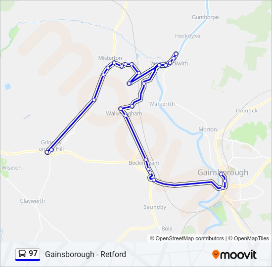 97 Route: Schedules, Stops & Maps - Gringley on the Hill (Updated)