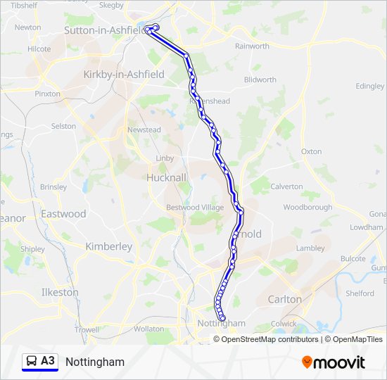 A3 Route: Schedules, Stops & Maps - Nottingham (Updated)
